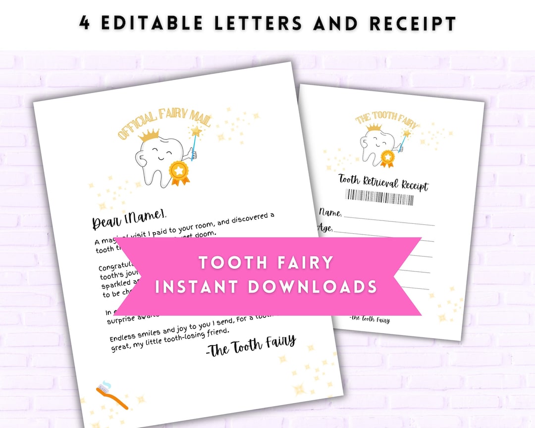 Tooth Fairy Letter, Tooth Fairy Receipt, Letter From the Tooth Fairy ...