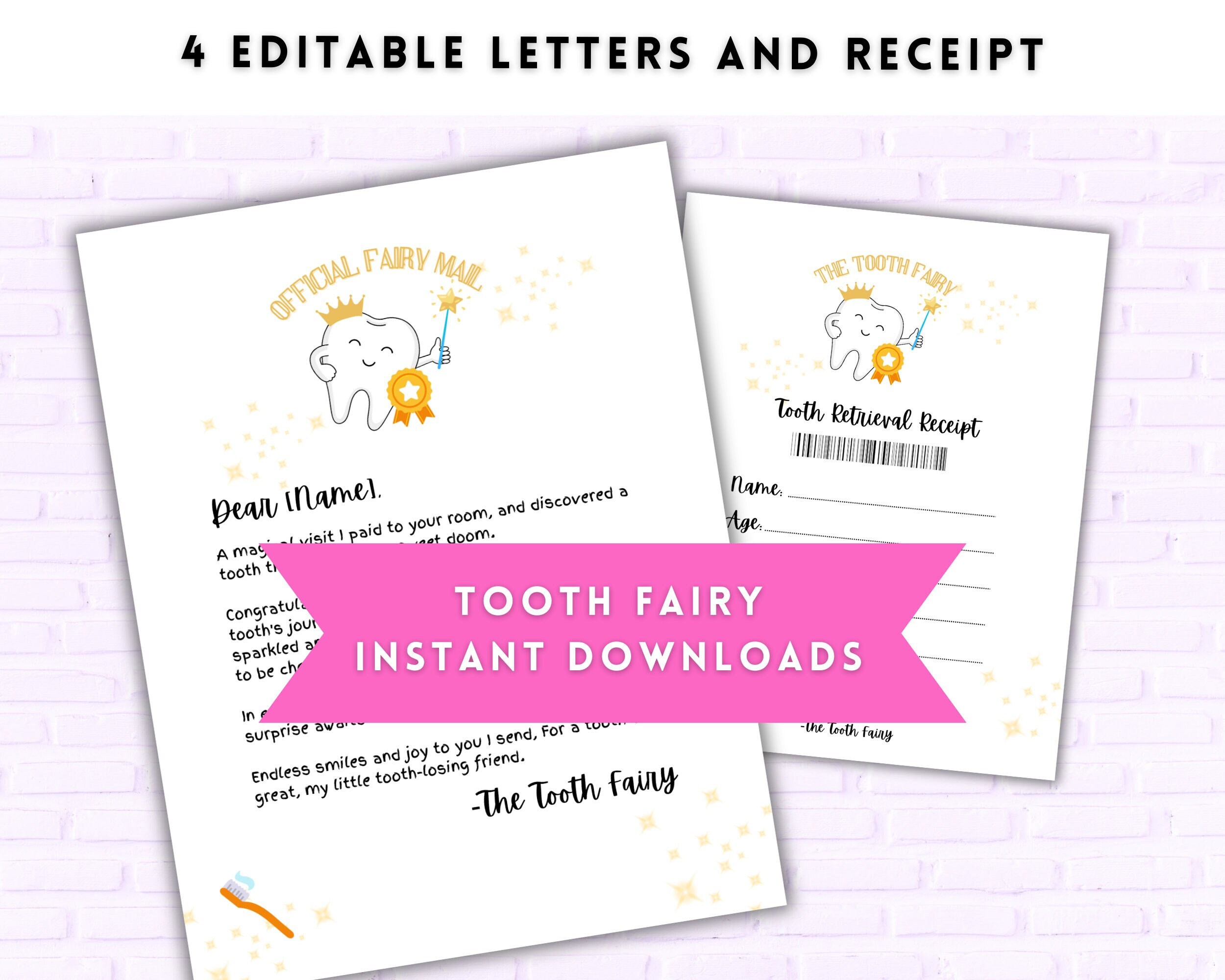 Tooth Fairy Letter, Tooth Fairy Receipt, Letter From the Tooth Fairy ...