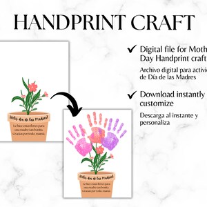 Mother's Day Spanish Handprint, Dia De Las Madres Regalo Para Mama ...