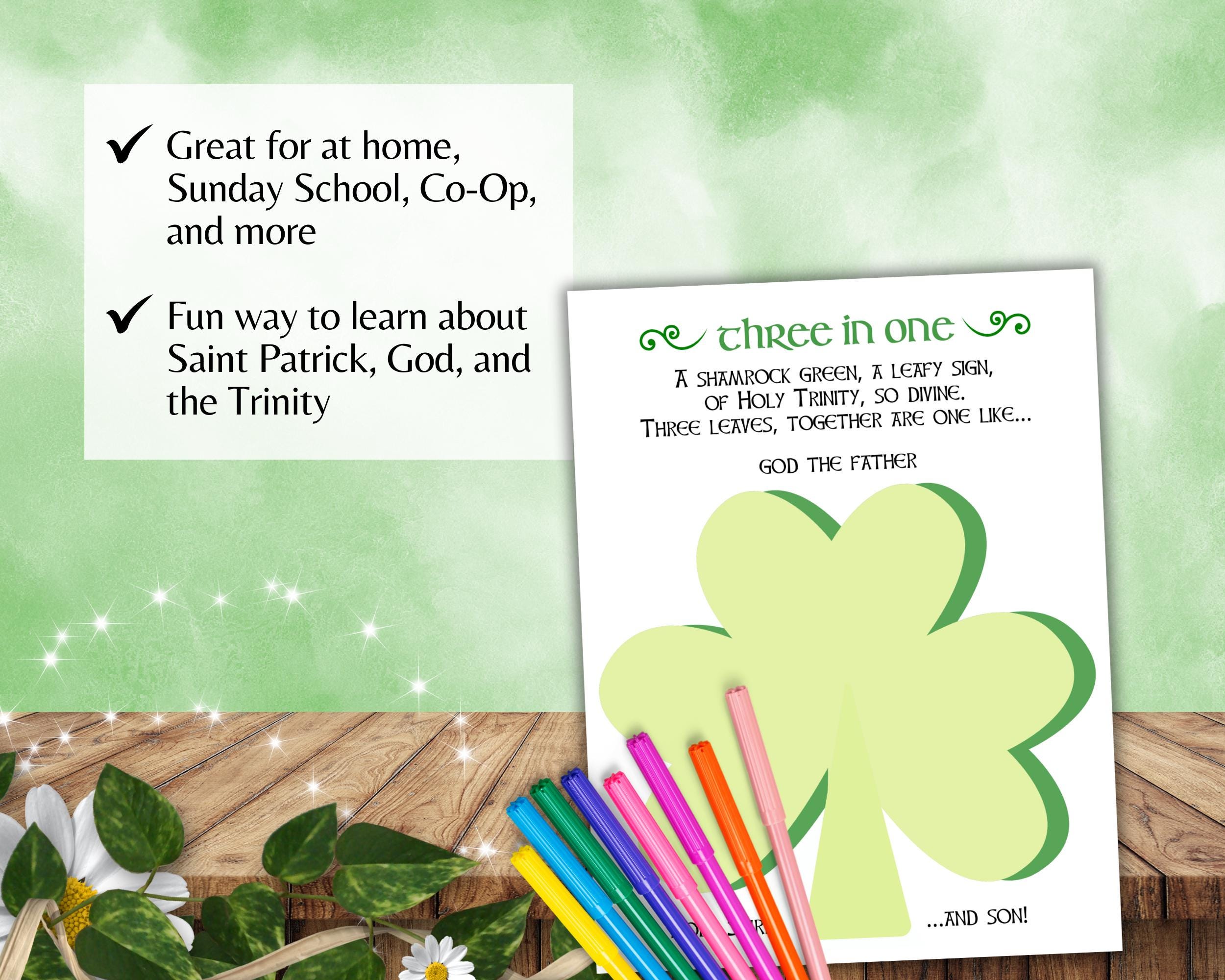 St. Patrick Handprint Art, Shamrock Handprint Craft, Holy Trinity ...
