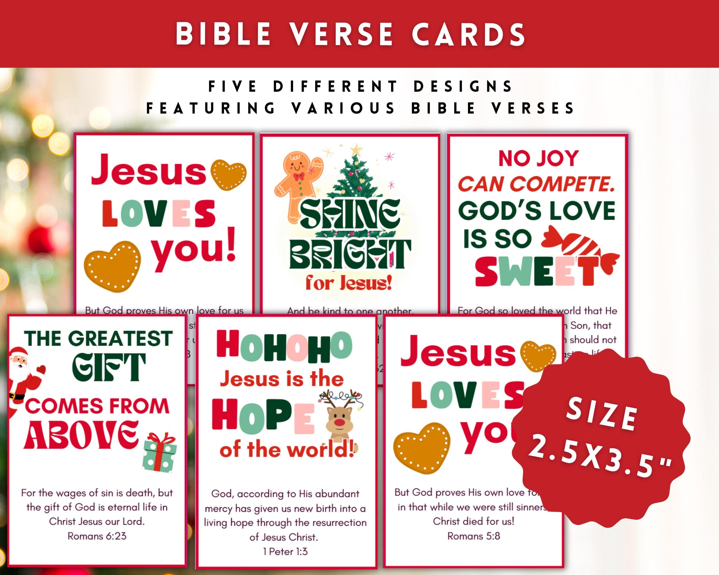 Christian Christmas Gospel Tracts, Variety of Bible Verse Cards ...