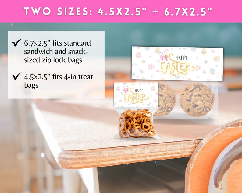 Easter Bunny Snack Mix Tag, Printable Easter Treat Bag Topper, Easter ...