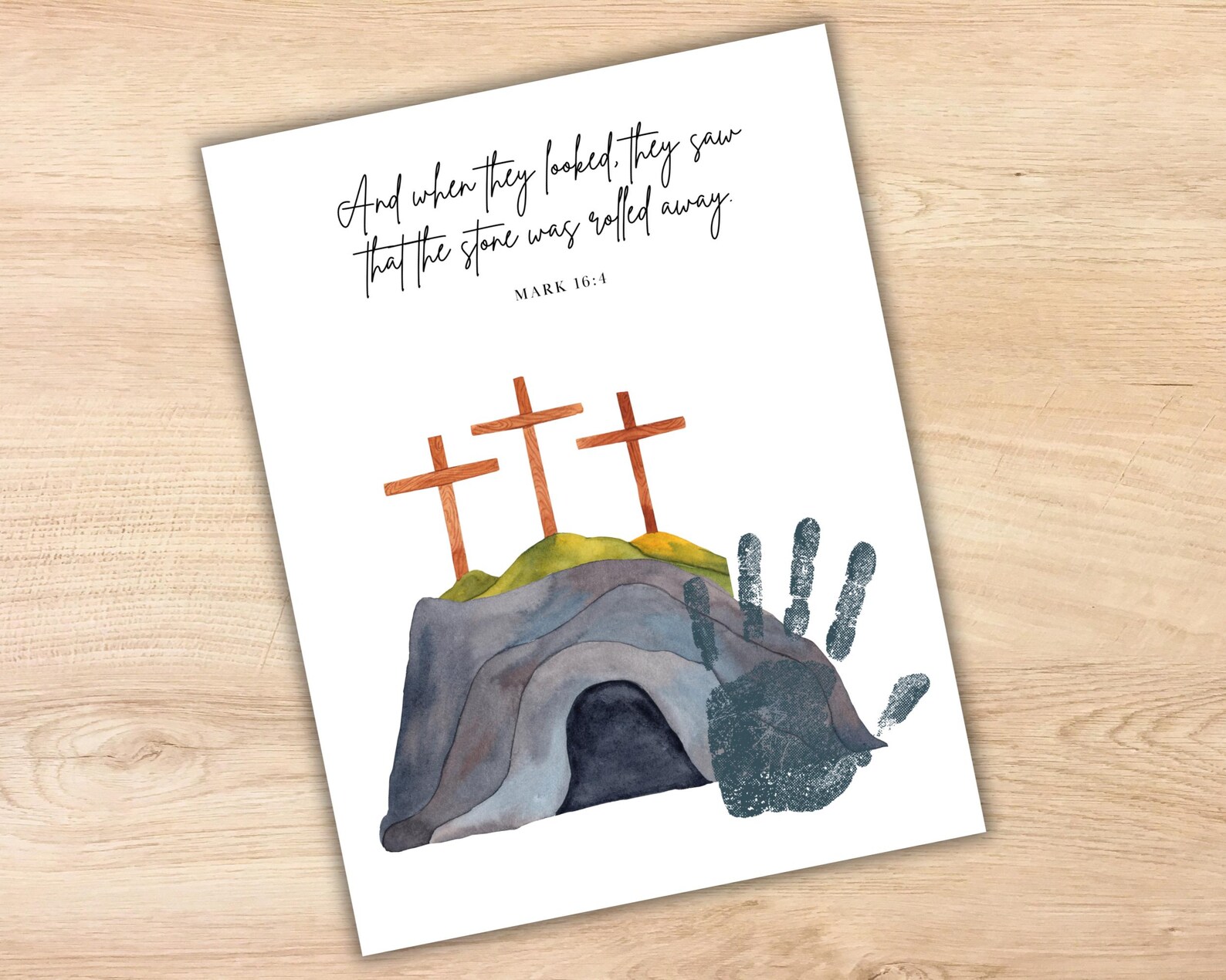 Easter Handprint Craft, Holy Week Printable Handprint Art, He is Risen ...