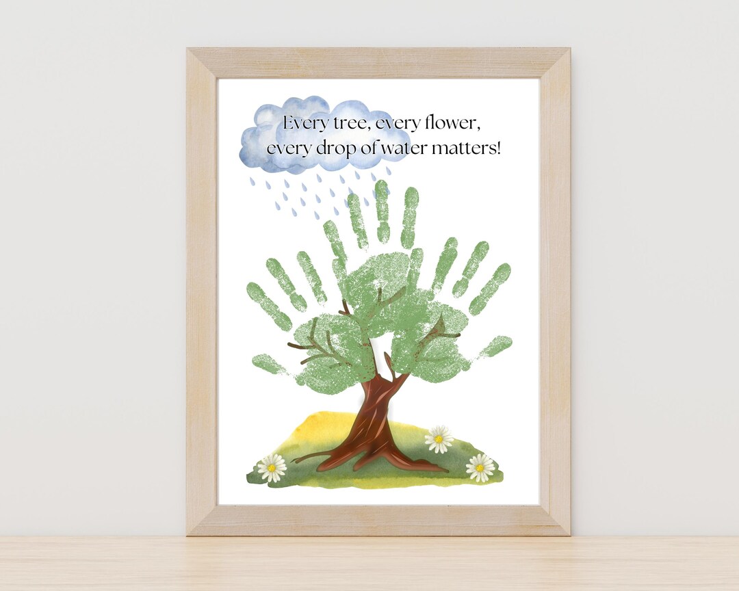 Earth Day Handprint Craft, Printable Earth Day Handprint Art, Earth ...