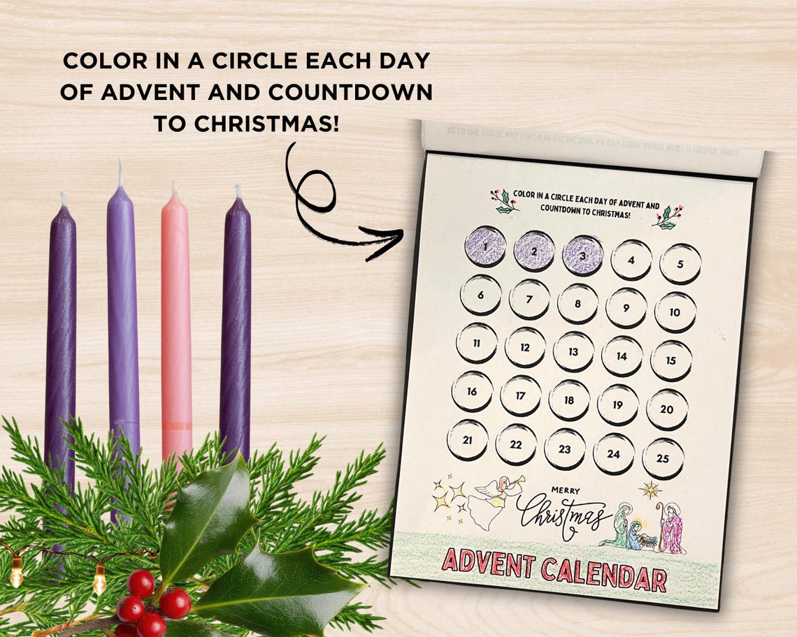 Advent Calendar Kids Flip Book, Advent Bible Craft, Christmas Coloring ...