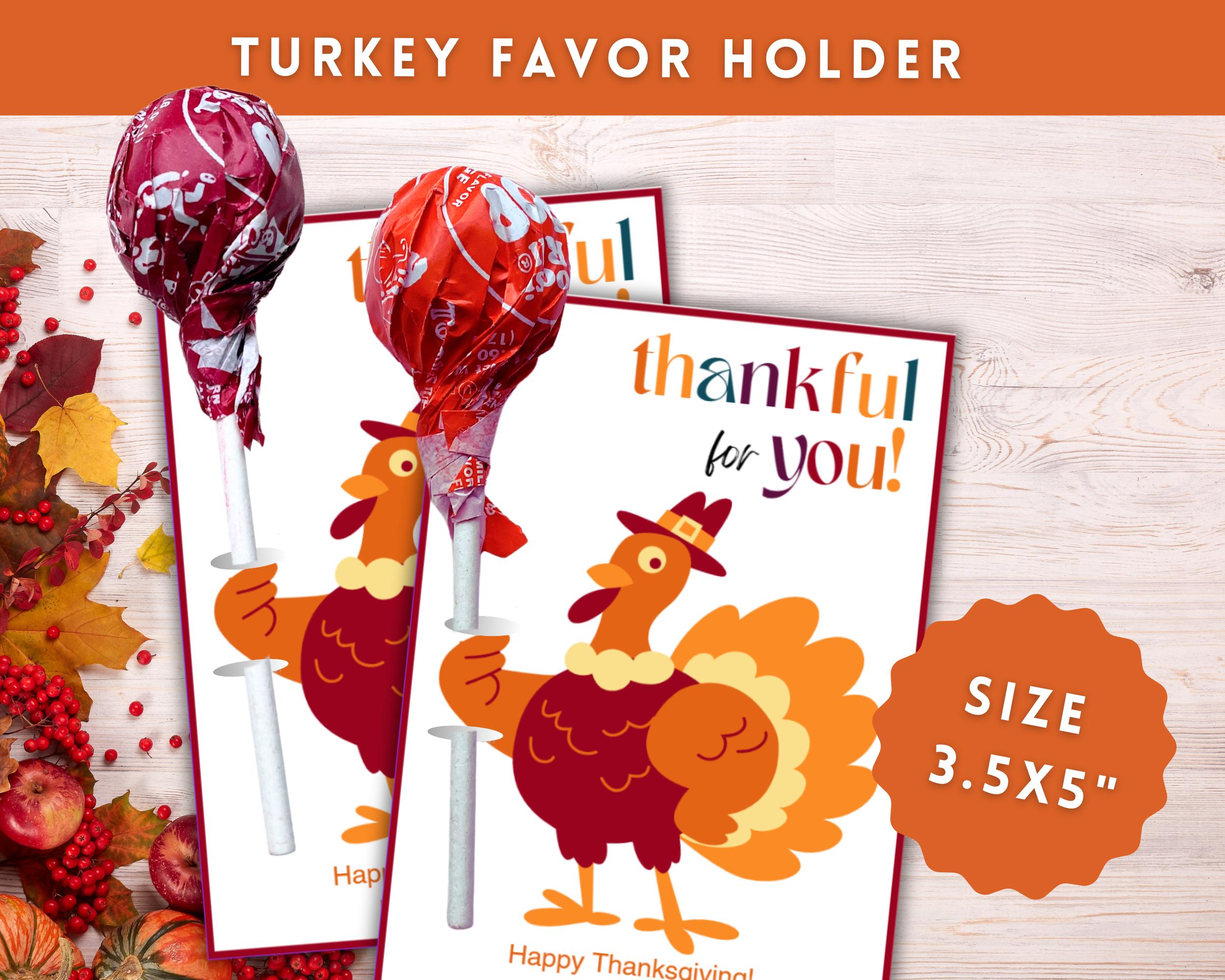 Editable Turkey Lollipop Holder, Thanksgiving Lollipop Holder ...