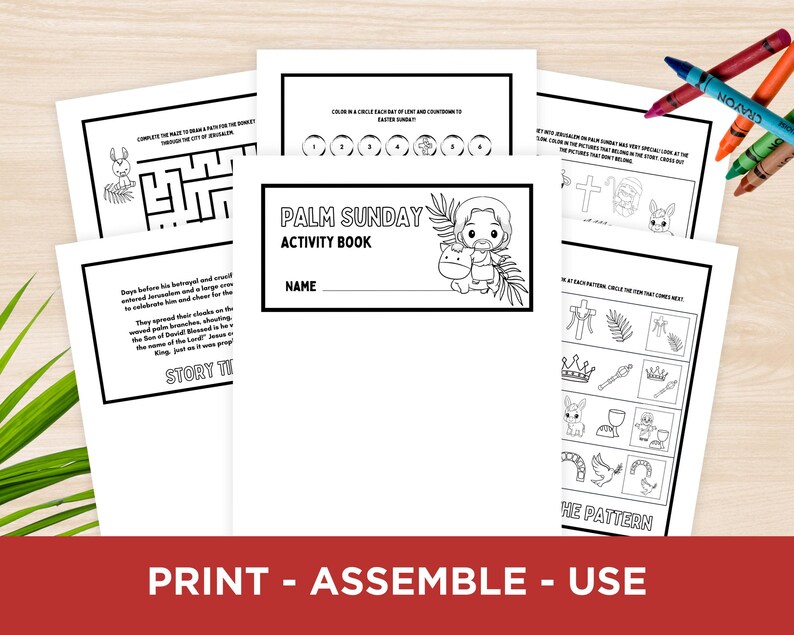 Palm Sunday Activity Flip Book for Kids, Palm Sunday Coloring Pages ...