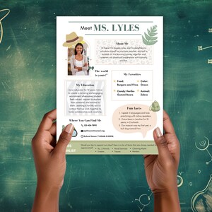 Editable Meet the Teacher Template With Greenery, All About Me, Safari ...