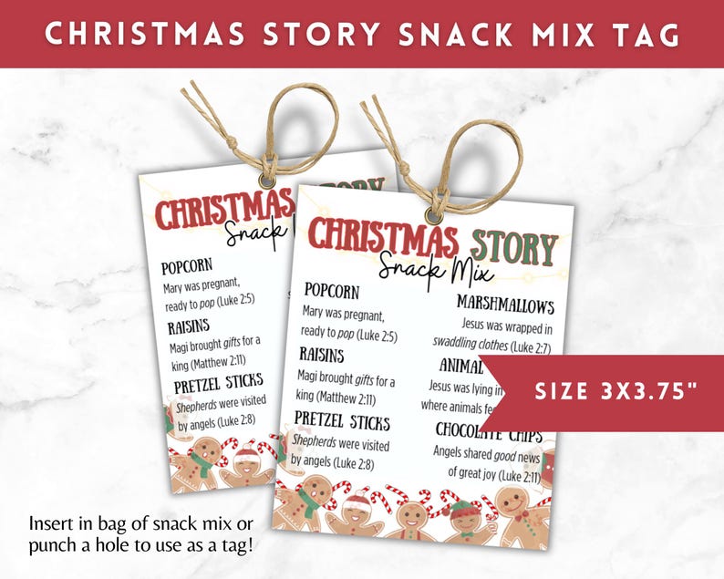 Dye-free Nativity Story Snack Mix Topper, Christmas Story Snack Mix ...