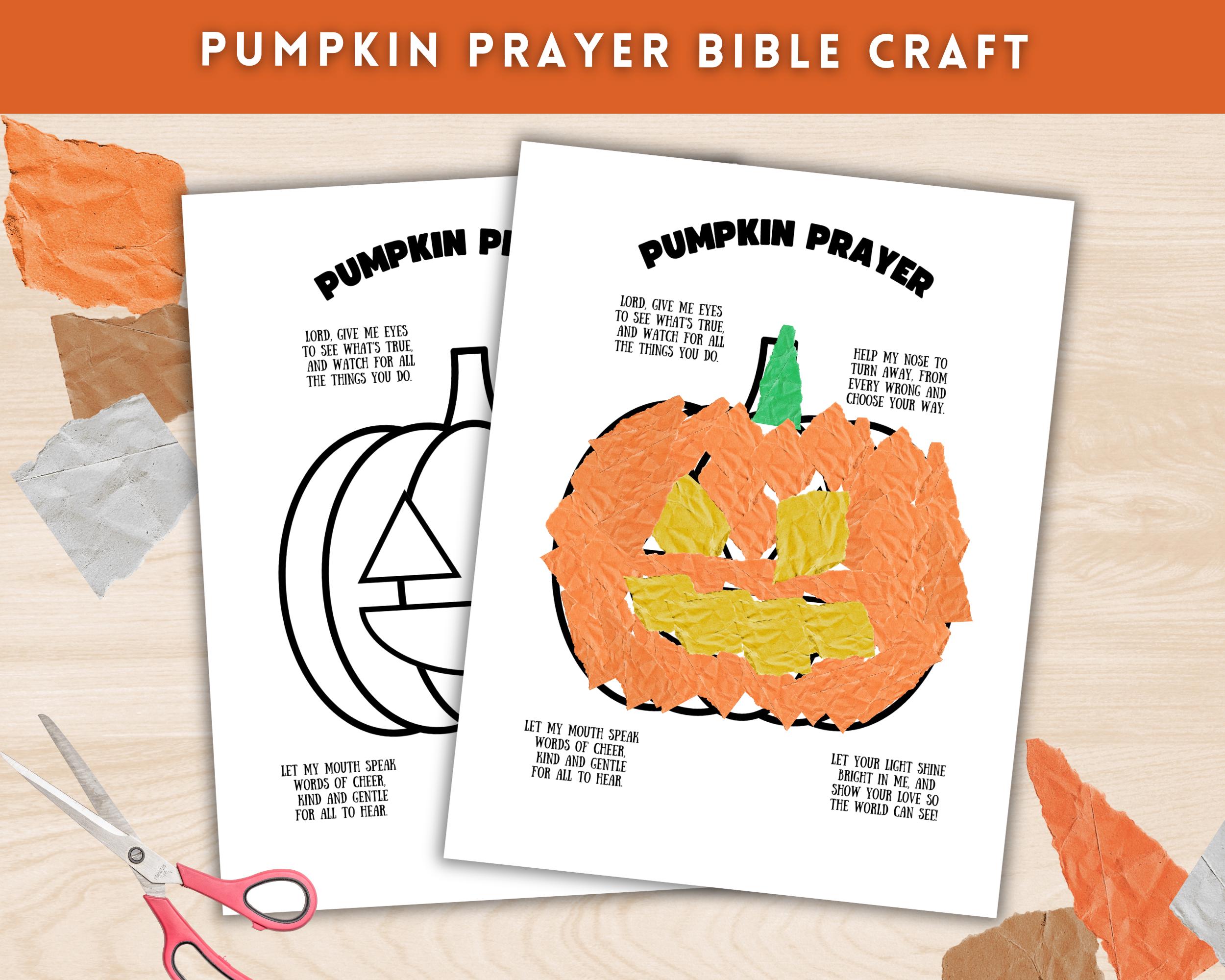 Torn Paper Pumpkin Prayer, Christian Halloween Sunday School Craft ...