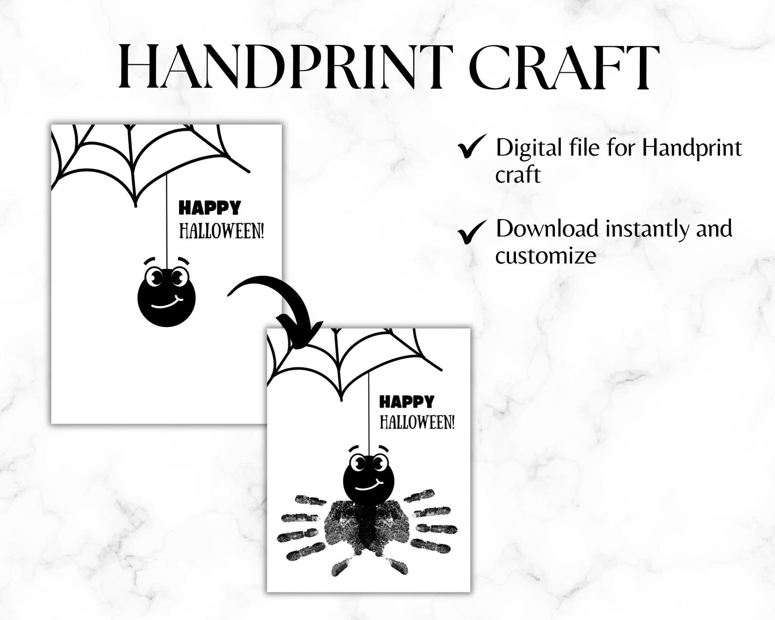 Halloween Handprint Craft, Fall Handprint Craft, Toddler Halloween ...