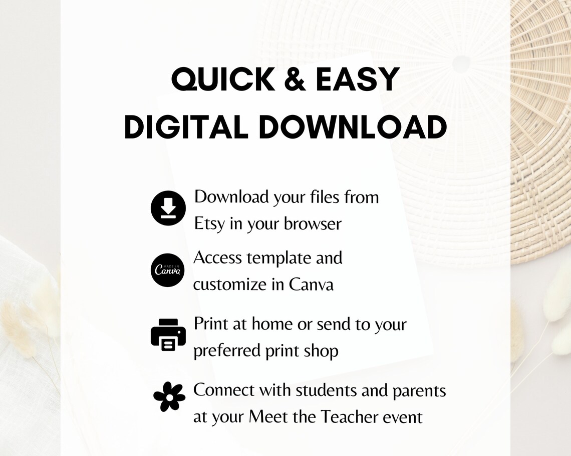 Editable Meet the Teacher Template With Greenery, All About Me, Boho ...