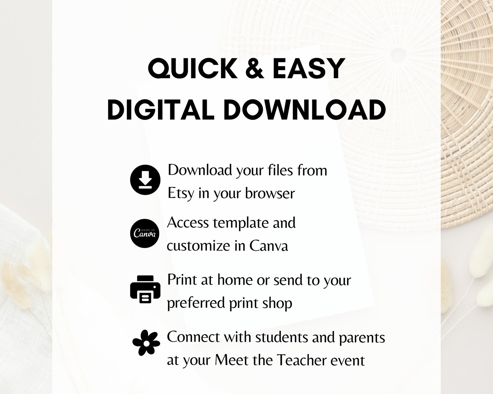 Editable Meet the Teacher Template With Greenery, All About Me, Boho ...
