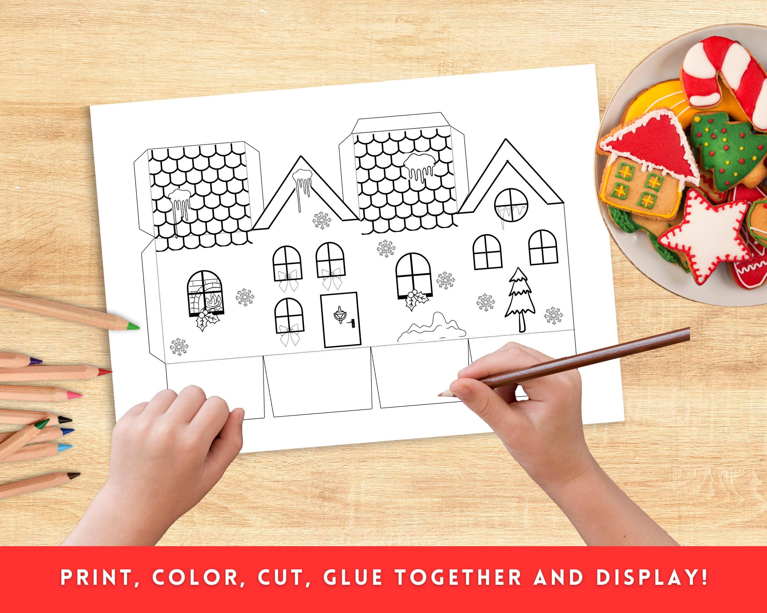 Paper House Christmas, Printable Paper House Template for Christmas ...