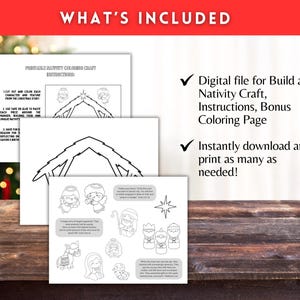 Build a Nativity Craft, Printable Christmas Craft, Christmas Coloring ...
