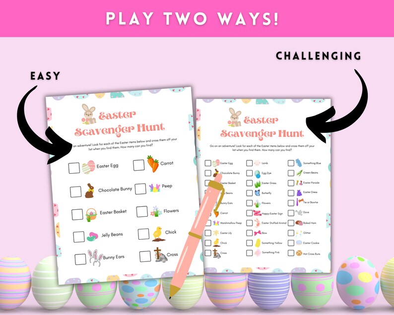 Easter Scavenger Hunt, Printable Easter Scavenger Hunt for Kids and ...