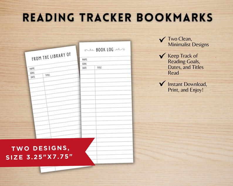 Reading Log Bookmark Printable, Reading Tracker Bookmark, Vintage ...