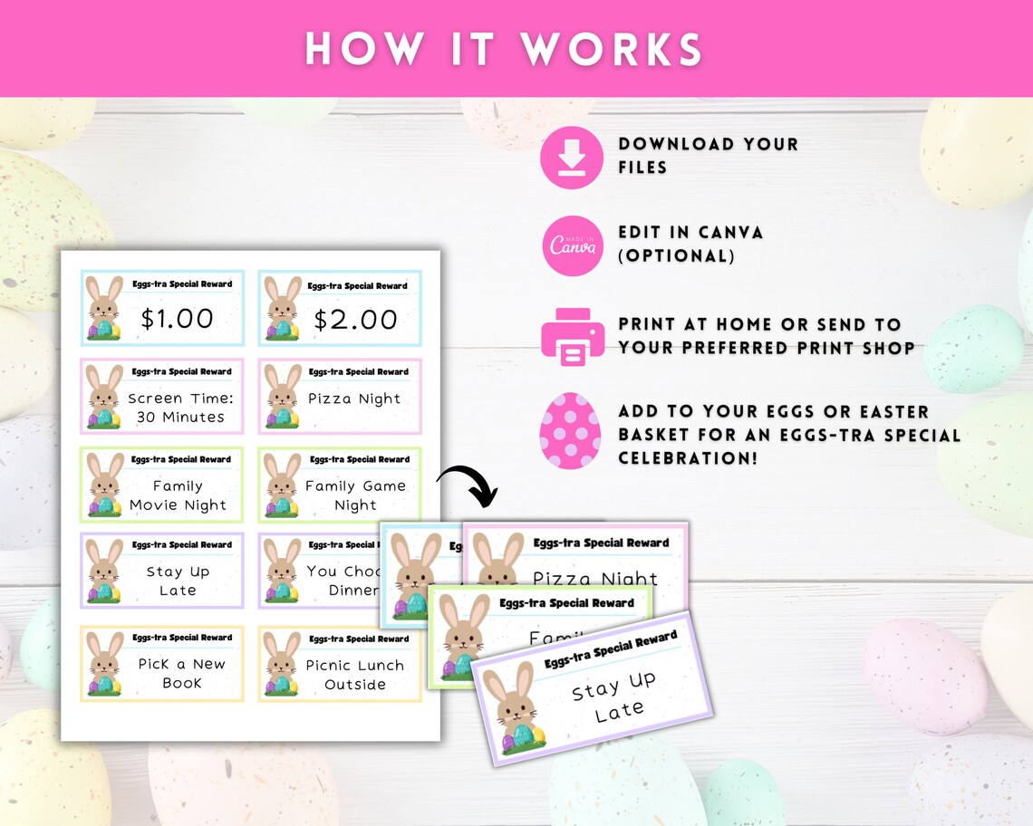 Easter Egg Coupons Printable, Easter Egg Tokens, Easter Egg Fillers ...