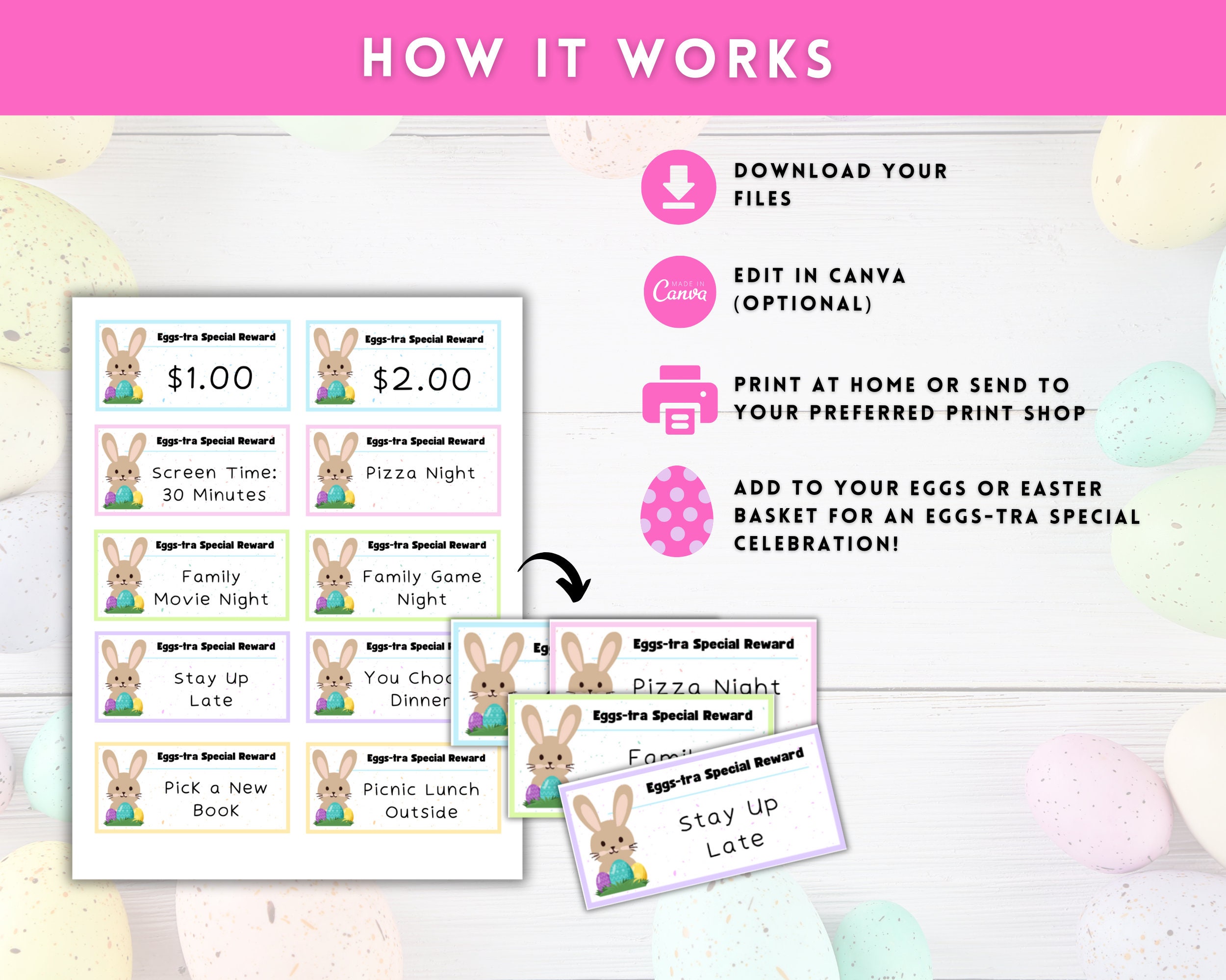 Easter Egg Coupons Printable, Easter Egg Tokens, Easter Egg Fillers ...