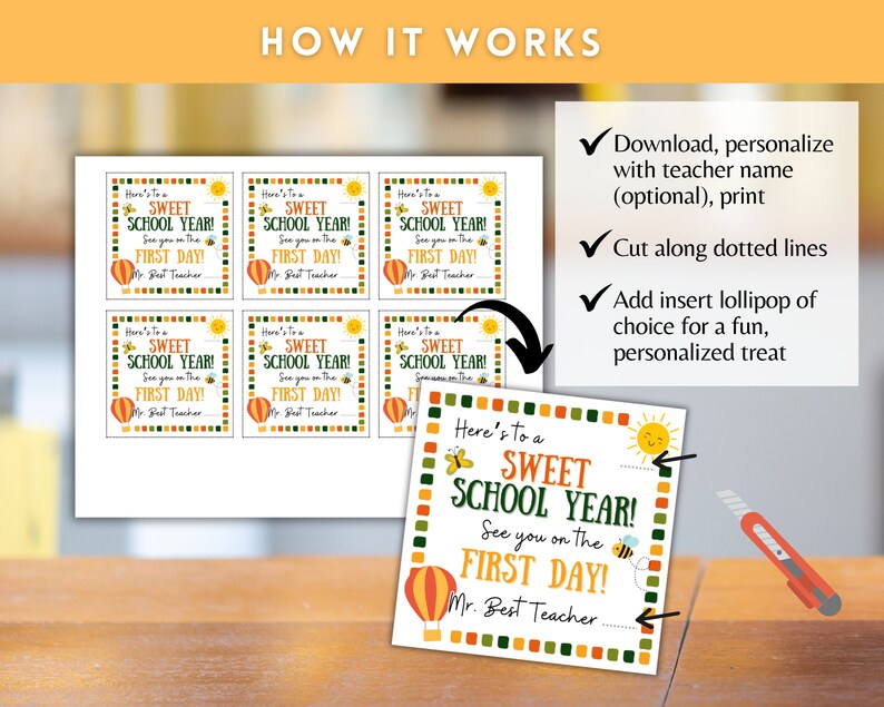 Editable Meet the Teacher Blow Pop Tag, Back to School Lollipop Tag ...