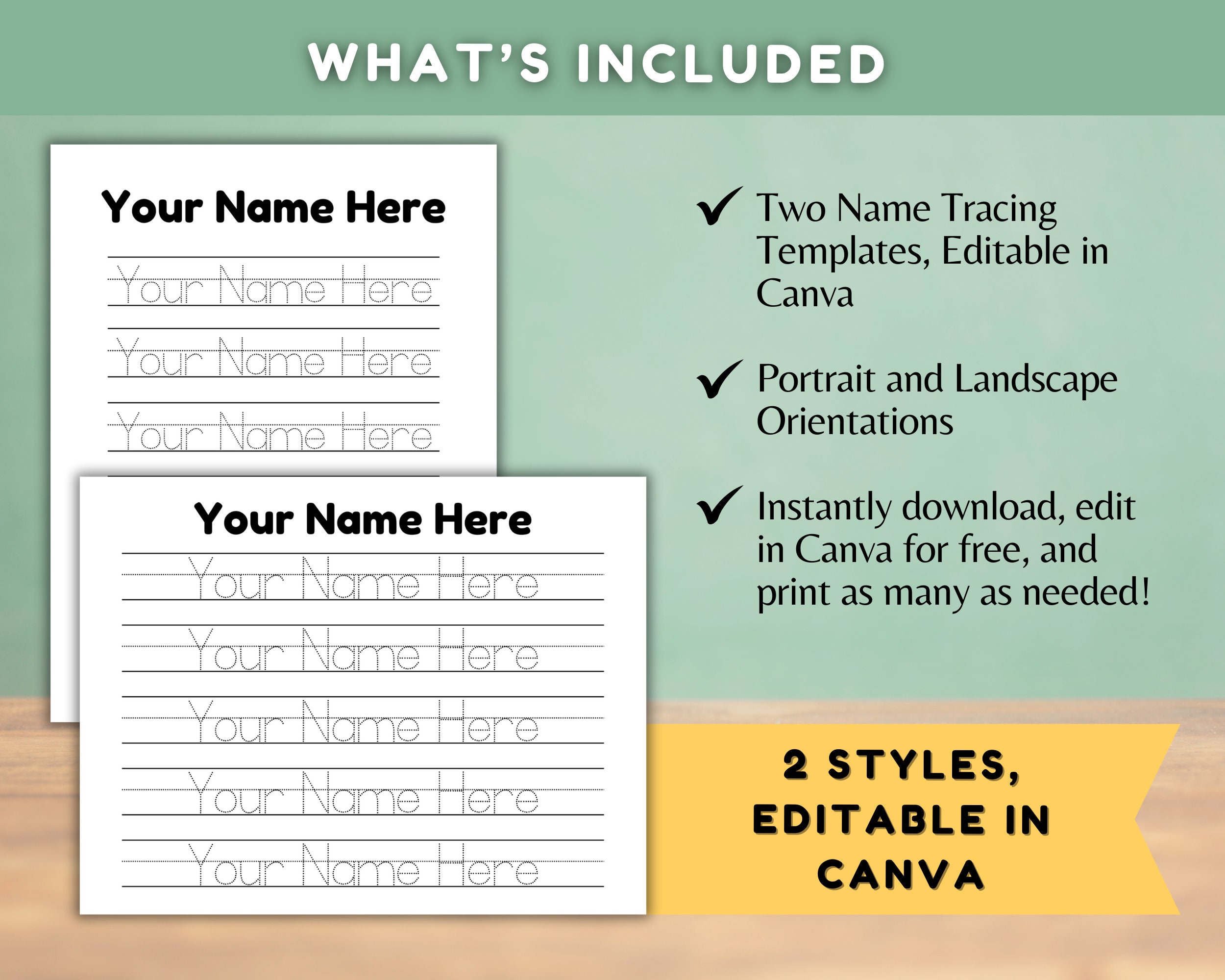 Name Tracing Template Editable, Trace Name Handwriting Practice, Name ...