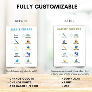 Toddler Chore Chart, Kids Summer Chore Chart With Pictures, Printable ...