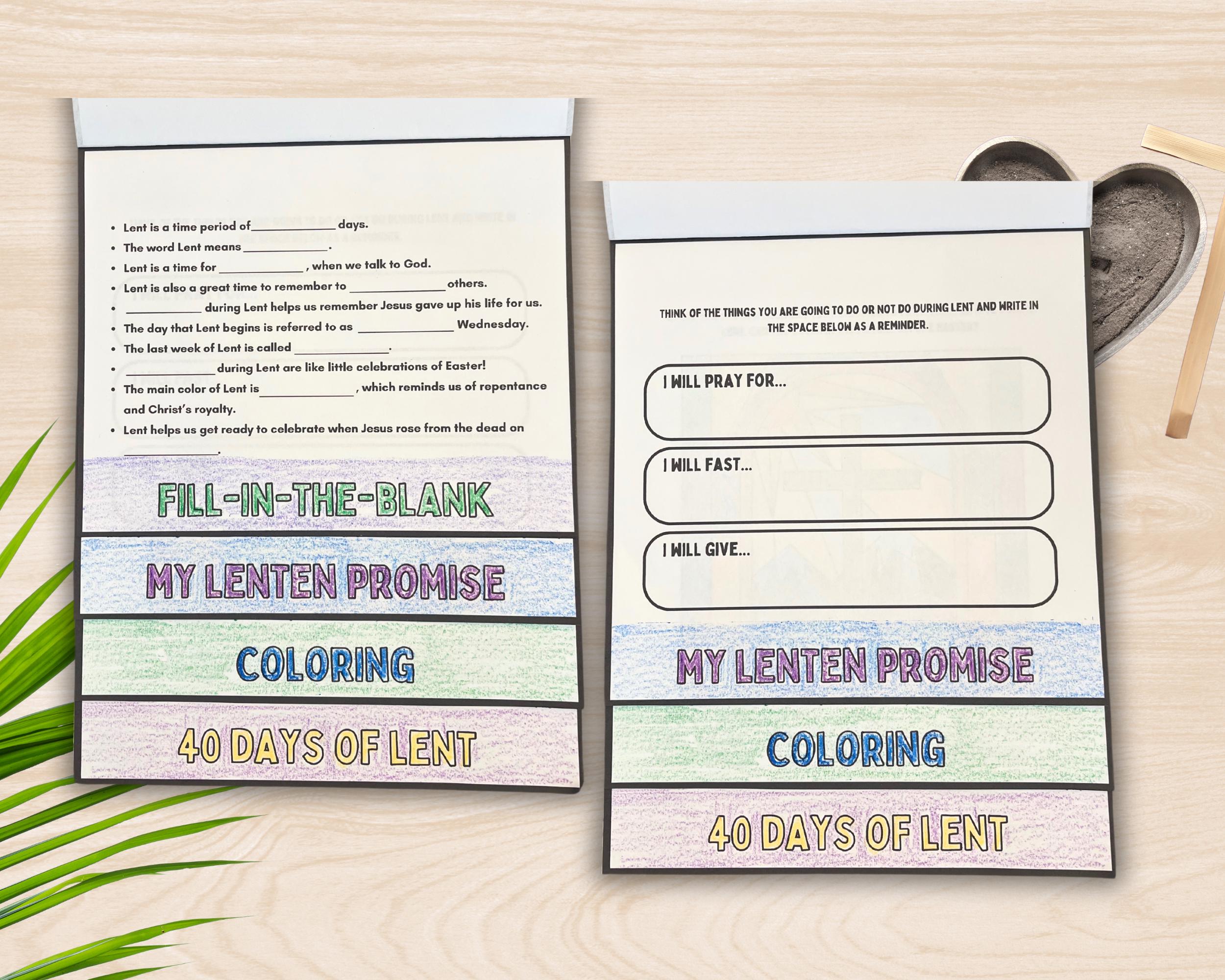 Lent Activity Kids Flip Book, Lent Coloring Pages, Lenten Sunday School ...