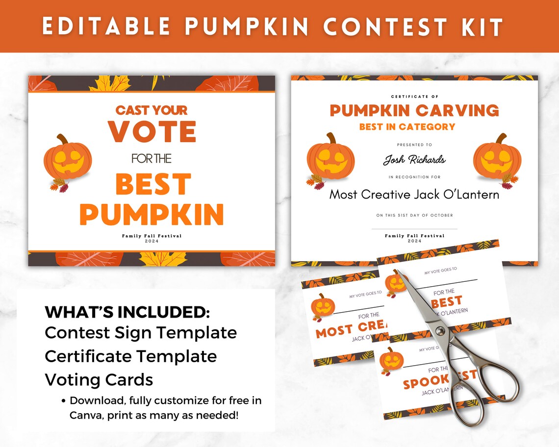 Fall Festival Pumpkin Carving Contest Awards, Pumpkin Carving Voting ...
