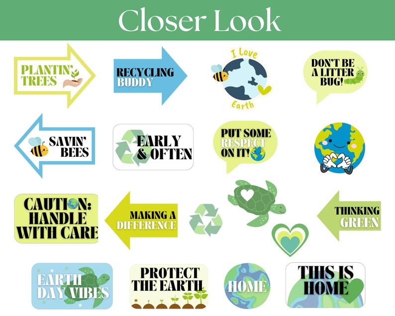 Funny Earth Day Photo Props, Earth Day Photobooth Props, Printable ...