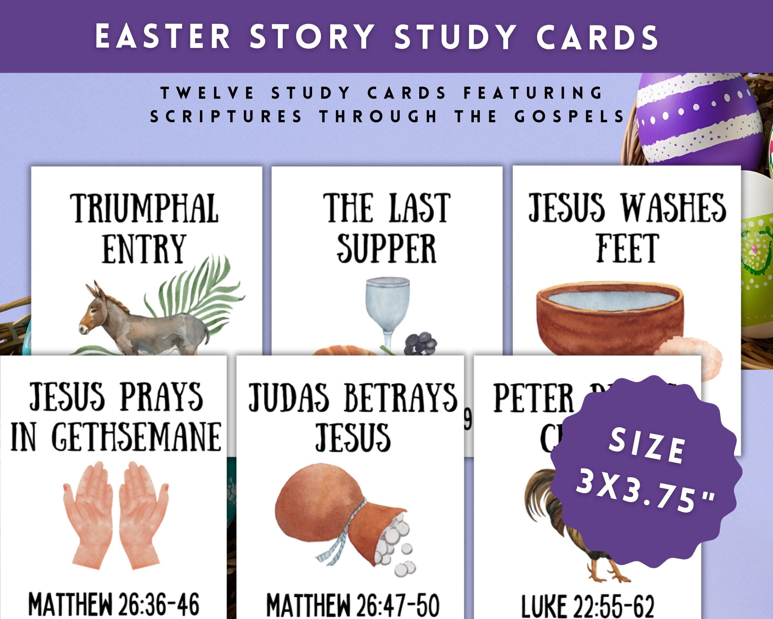 Easter Story Cards for Resurrection Eggs, Bible Study Sunday School ...