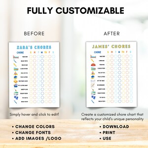 Summer Chore Chart With Pictures for Kids, Toddler Chore Chart ...