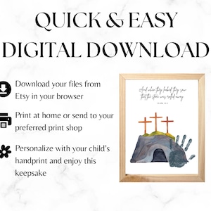 Easter Handprint Craft, Holy Week Printable Handprint Art, He is Risen ...