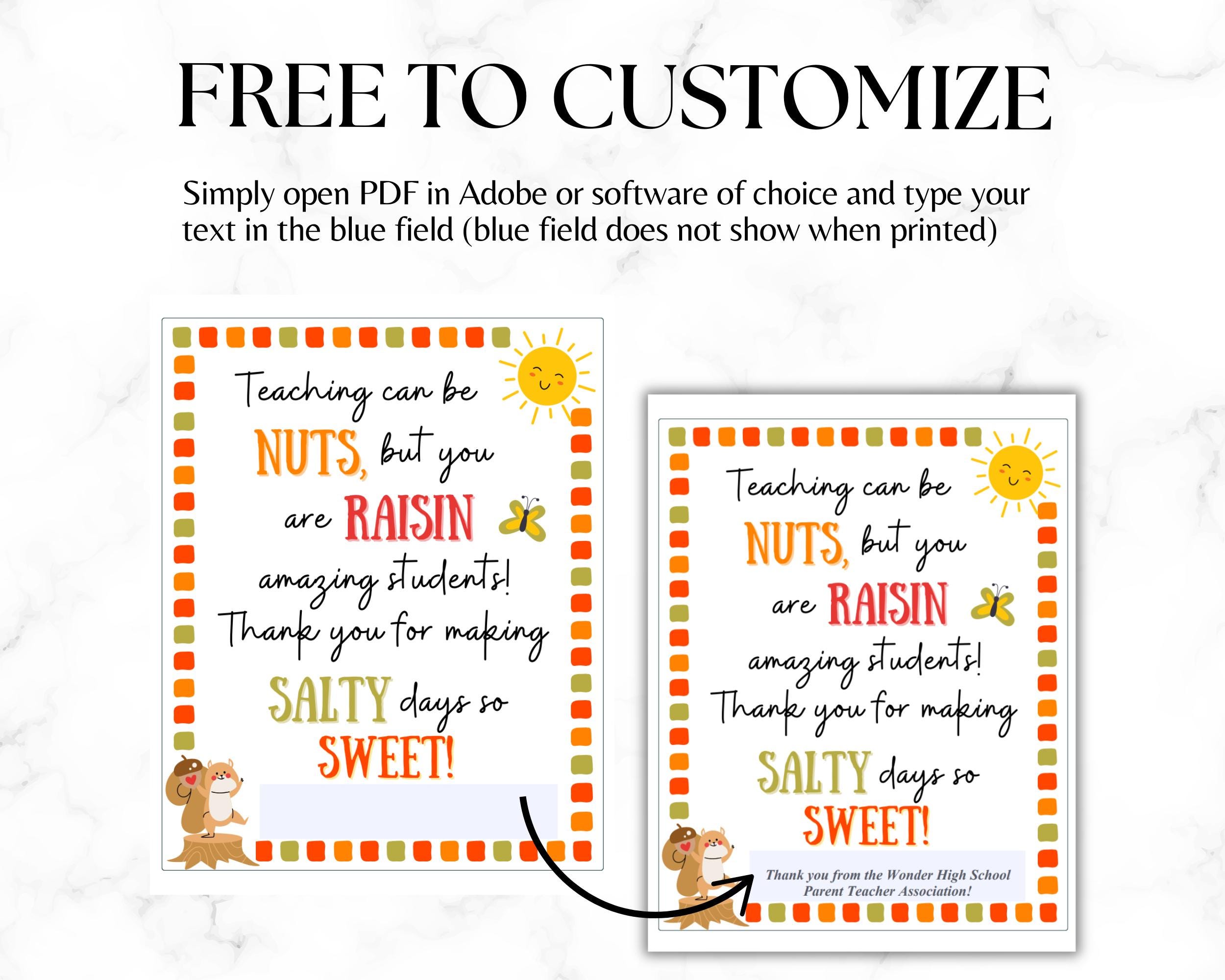 Teacher Appreciation Trail Mix, Teacher Appreciation Sign Cookies ...