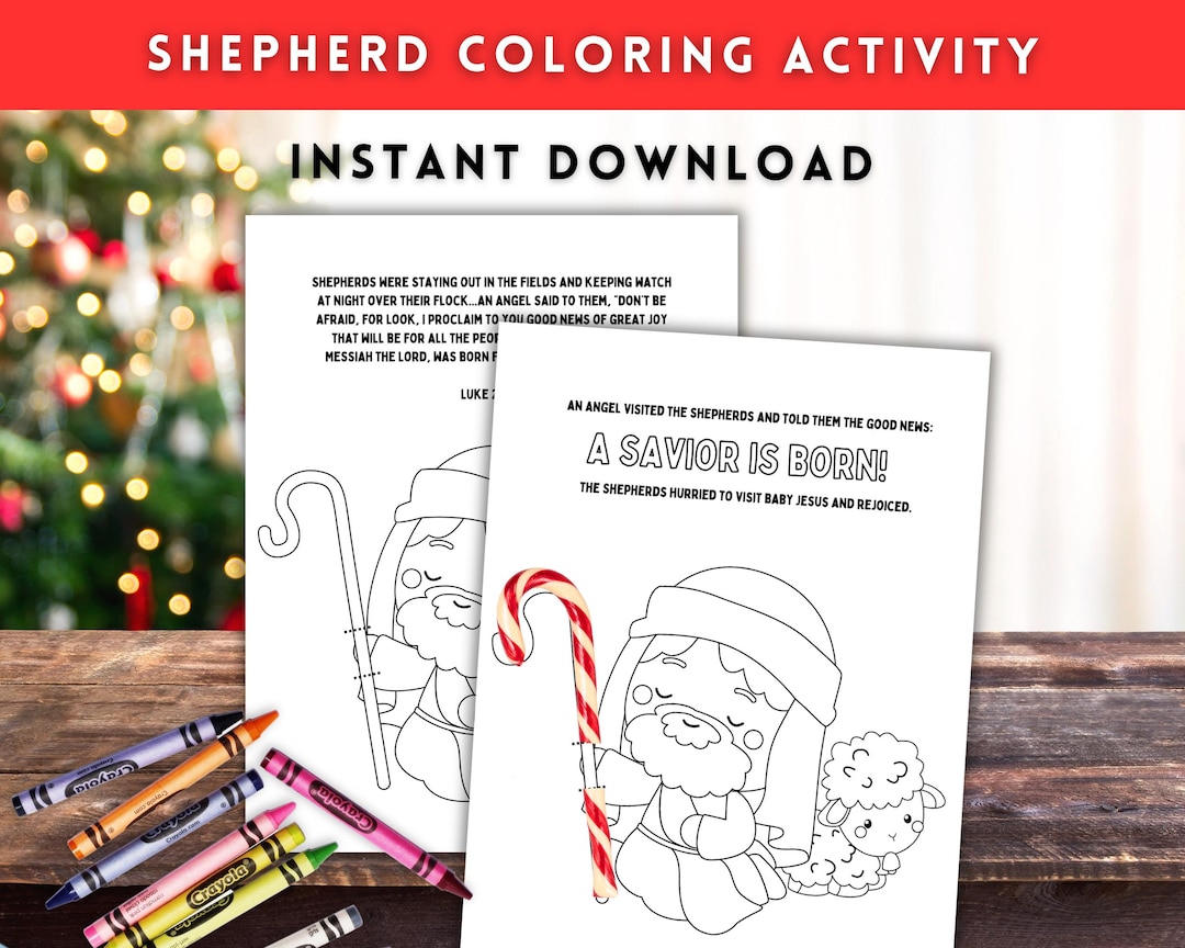 Shepherd Candy Cane Activity, Nativity Coloring Page, Christmas Story ...