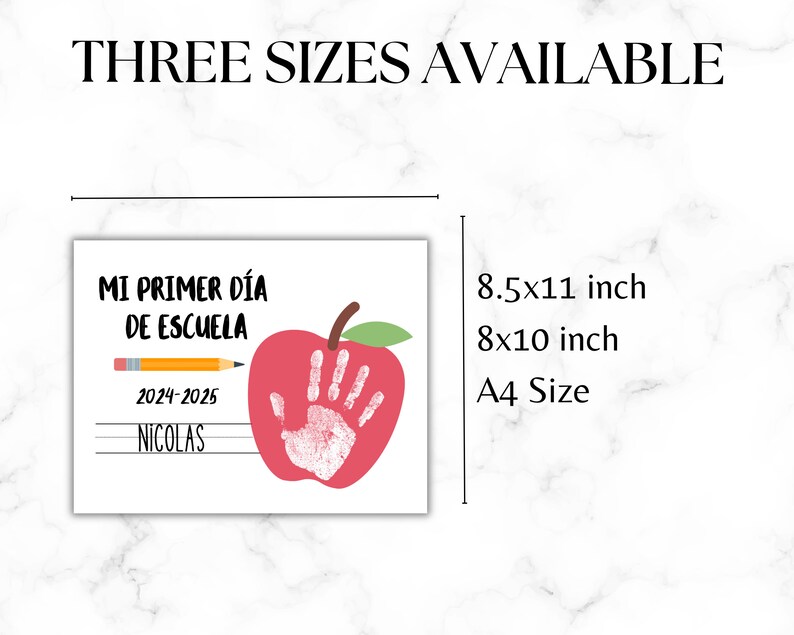 Back to School Spanish Handprint Art, Preschool Sign, Handprint Craft ...