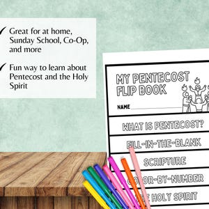 Pentecost Craft for Kids Flip Book, Day of Pentecost Sunday School ...