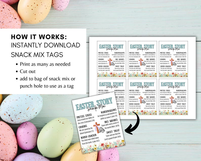 Easter Story Snack Mix Gluten Free, Printable Easter Story Gift Tag ...