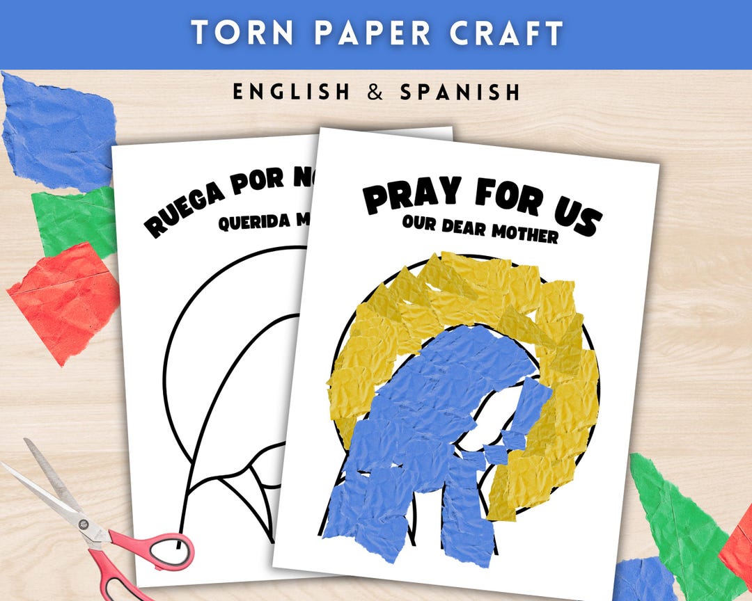Torn Paper Assumption of Mary Activity, Sunday School Craft, Christian ...