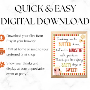 Teacher Appreciation Popcorn Bar, Teacher Appreciation Popcorn Sign ...