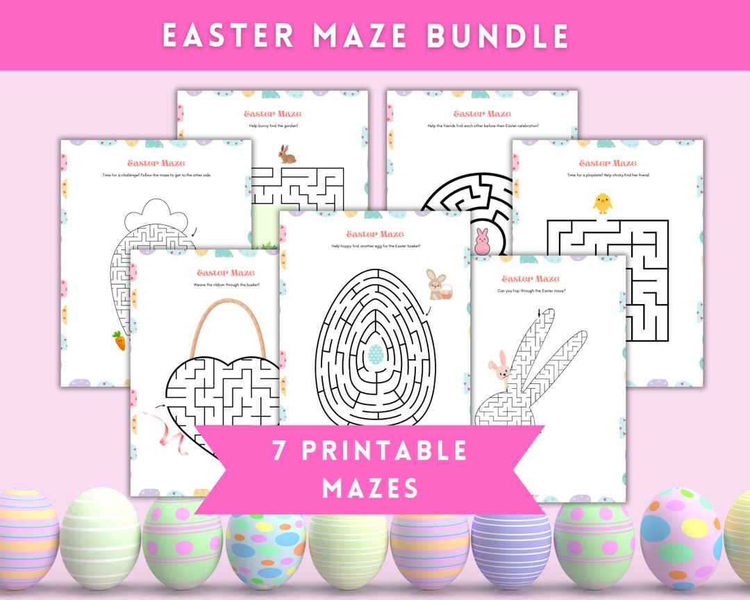 Easter Mazes, Easter Games Printable, Kids Activities, Easter Games for ...