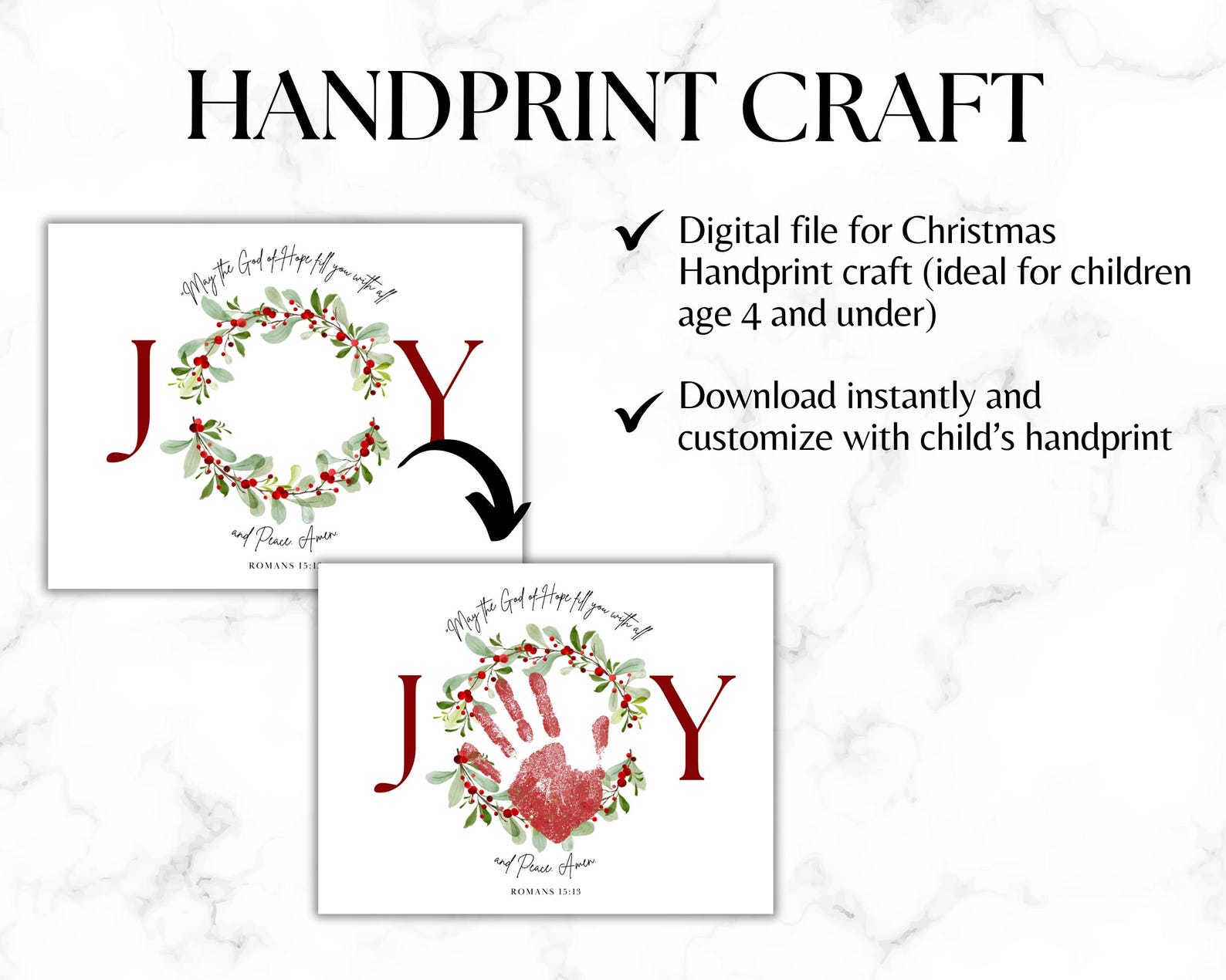 Printable Christmas Handprint Craft for Sunday School, Christian ...