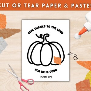 Torn Paper Fall Sunday School Craft, Fall Bible Crafts, Christian ...