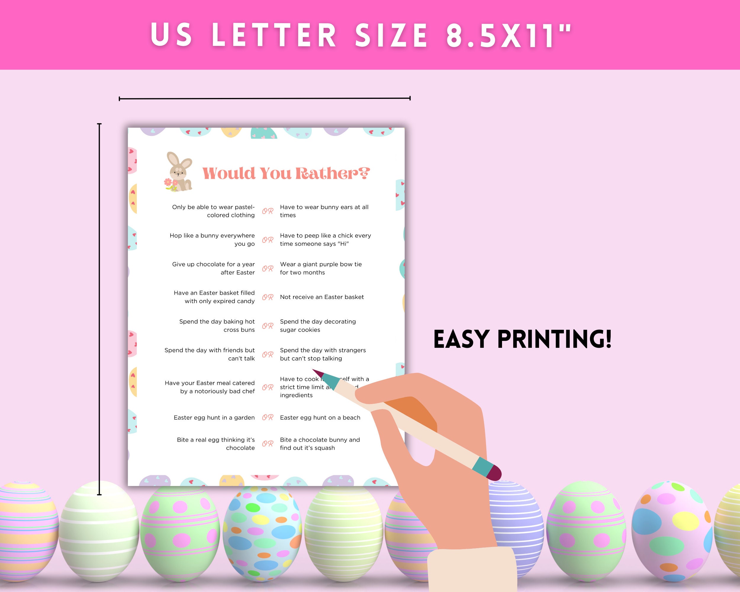 Would You Rather Easter Game Printable, This or That Easter Game for ...