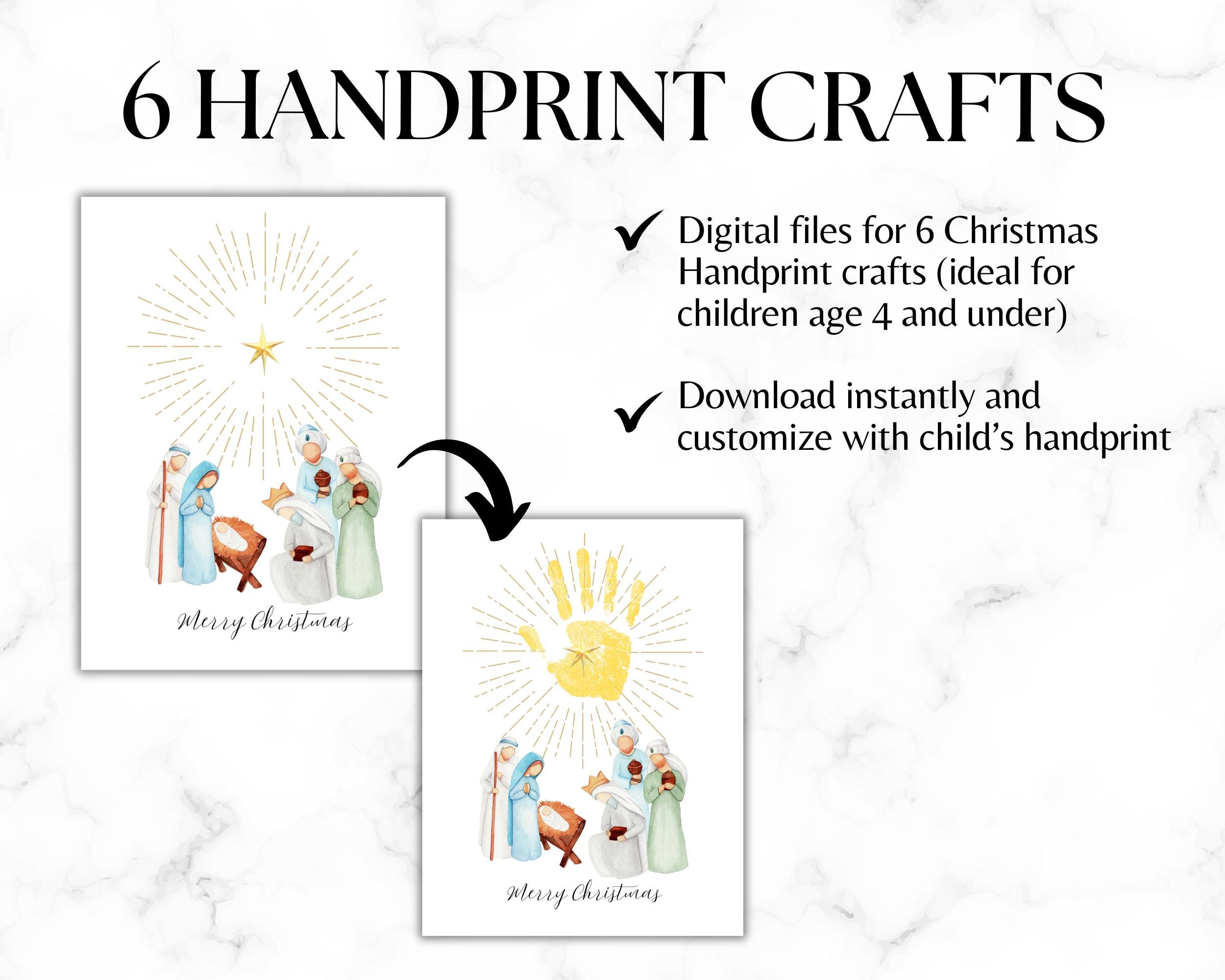 Printable Nativity Handprint Christmas Craft, Christmas Handprint Craft ...
