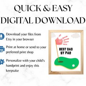Best Dad by Par, Father's Day Handprint Sign, Handprint Art, Fathers ...