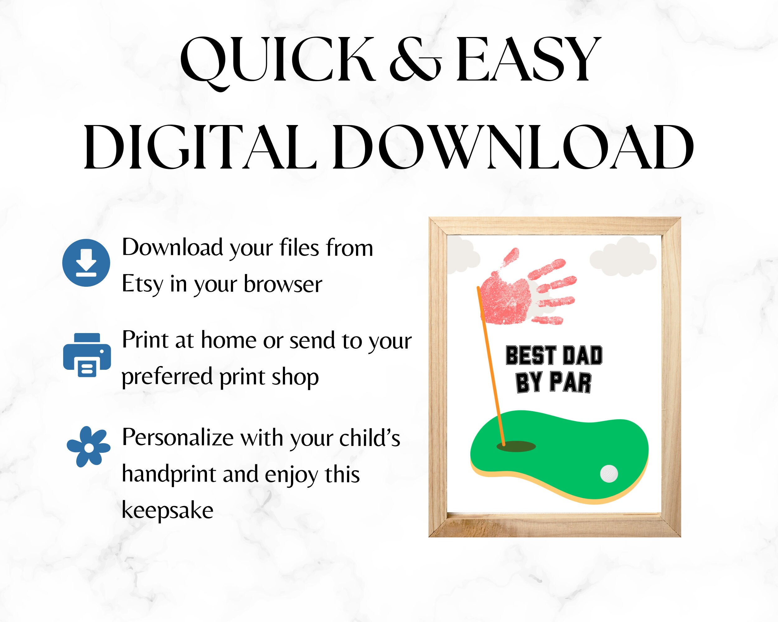 Best Dad by Par, Father's Day Handprint Sign, Handprint Art, Fathers ...