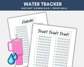 Water Tracker Printable, Habit Tracker, Health Tracker, Goal Tracker ...