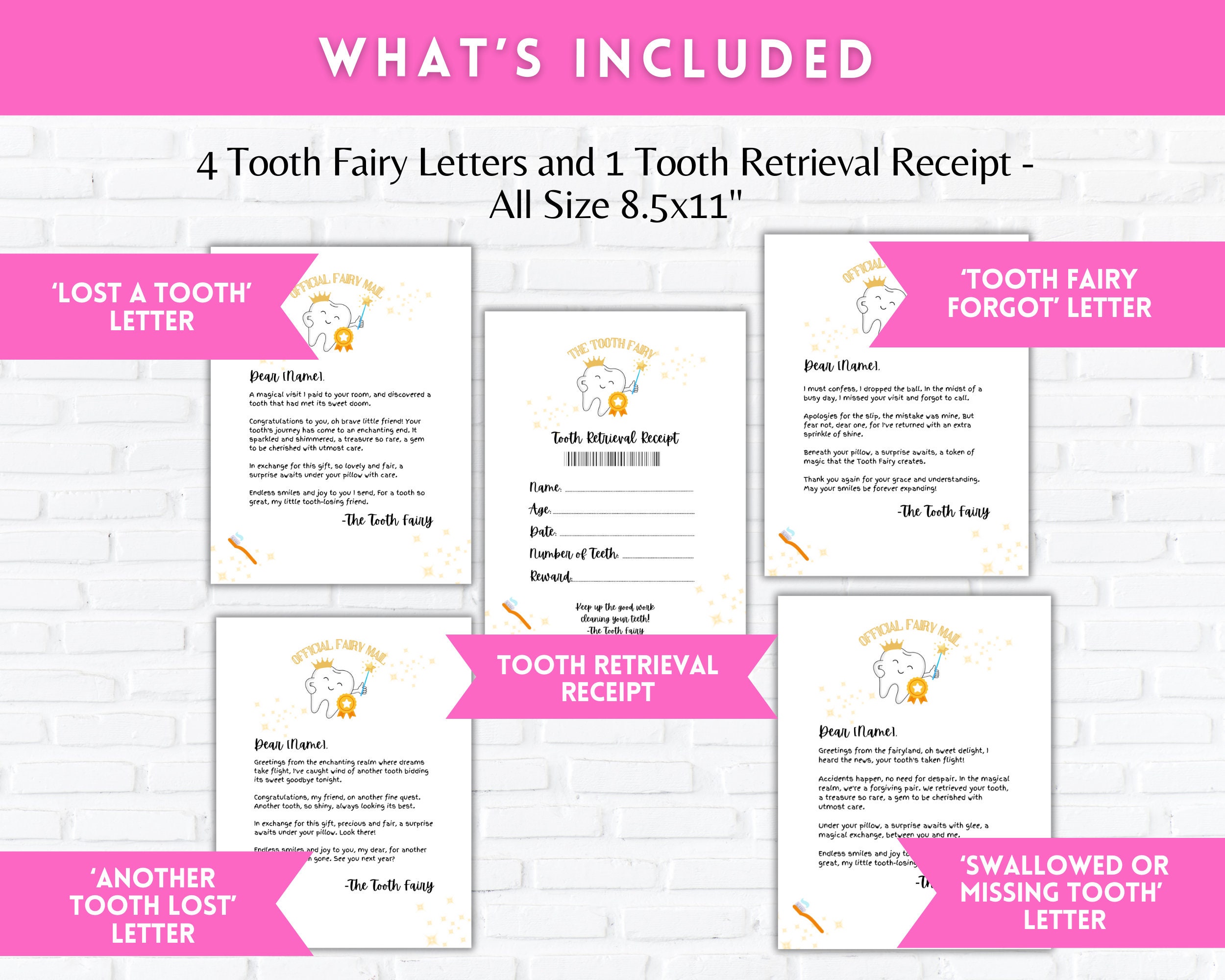 Tooth Fairy Letter, Tooth Fairy Receipt, Letter From the Tooth Fairy ...