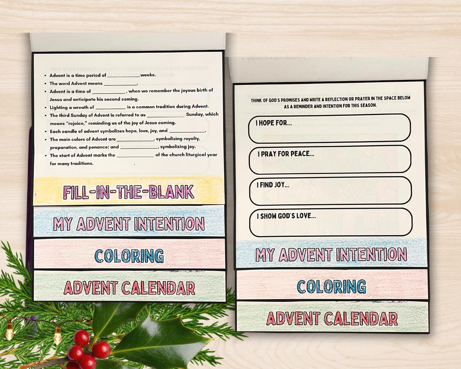 Advent Calendar Kids Flip Book, Advent Bible Craft, Christmas Coloring ...