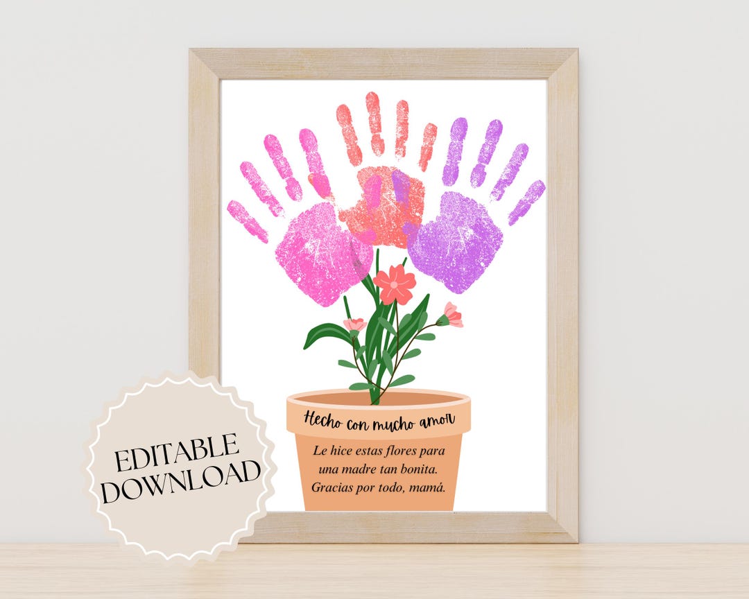 Editable Spanish Handprint Art, Regalo Para Mama or Abuela, Handprint ...